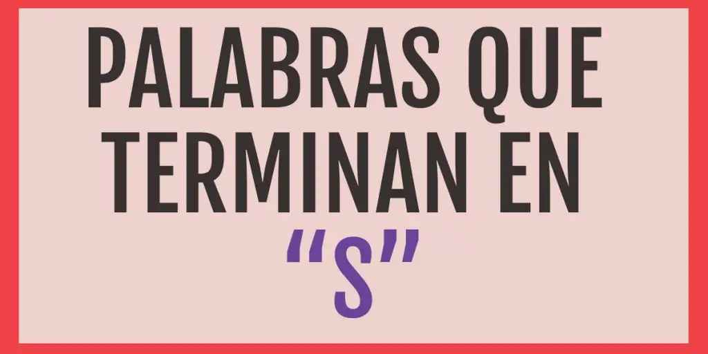 +250 Palabras que terminan en "S" Verbos y palabras desde 5 a 9 letras